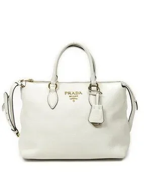 Prada | Bags | Prada Zip Tote White Vitello Phoenix | Poshmark